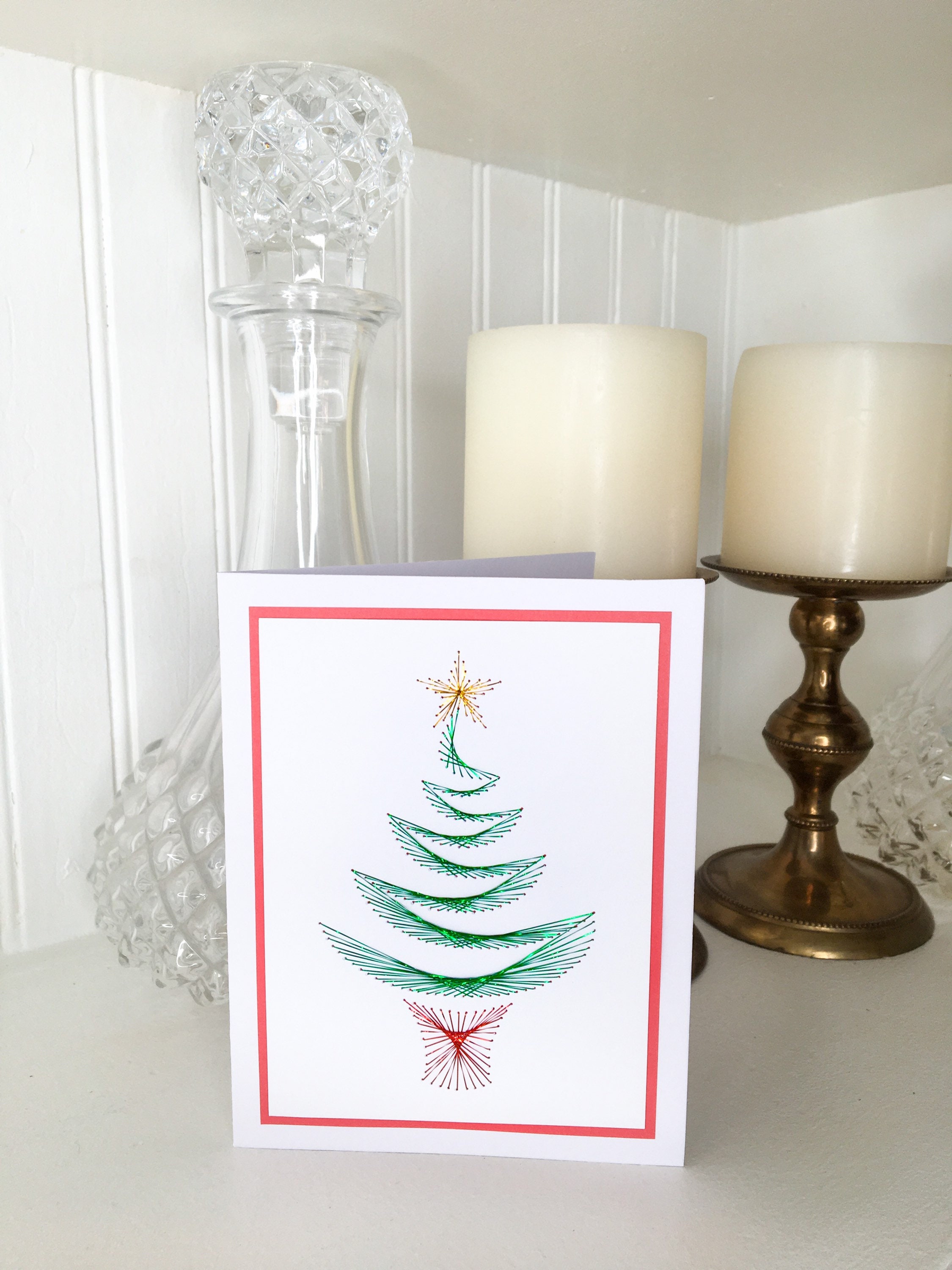 Classic Tree Handmade Embroidery Greeting Card, Hand Stitch Card ...