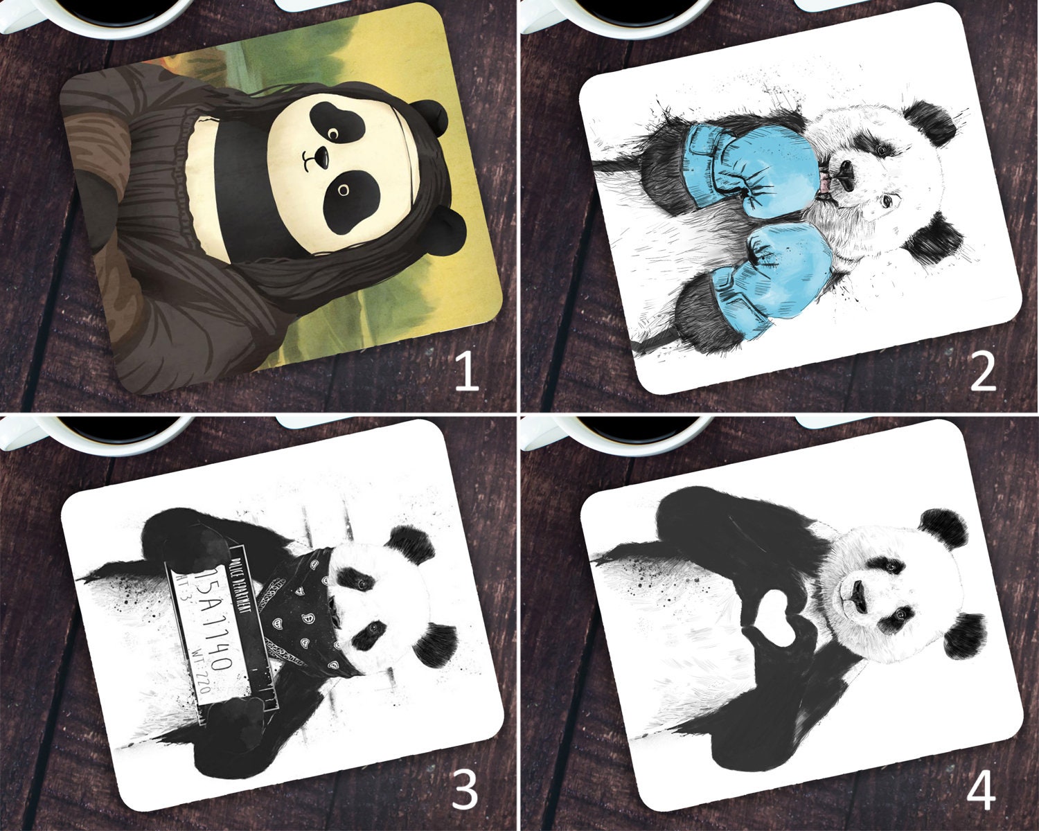 Panda Mouse pad 9x7 inch Laptop pad Office Home decor PC | Etsy