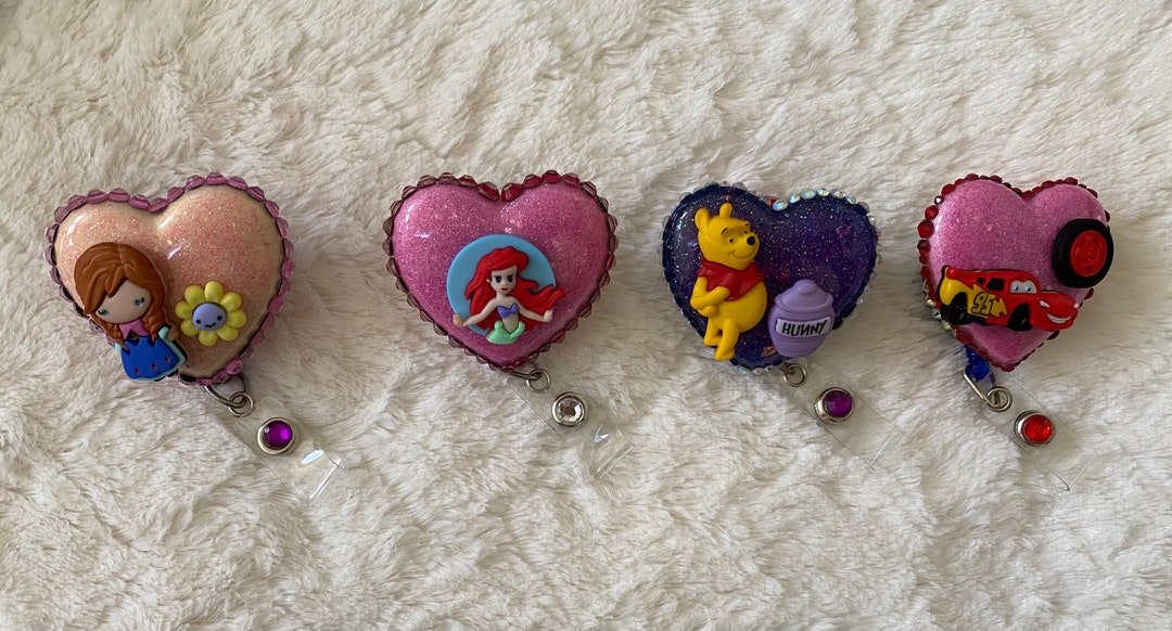 Heart Shaped Disney Theme ID Work Badges - Etsy