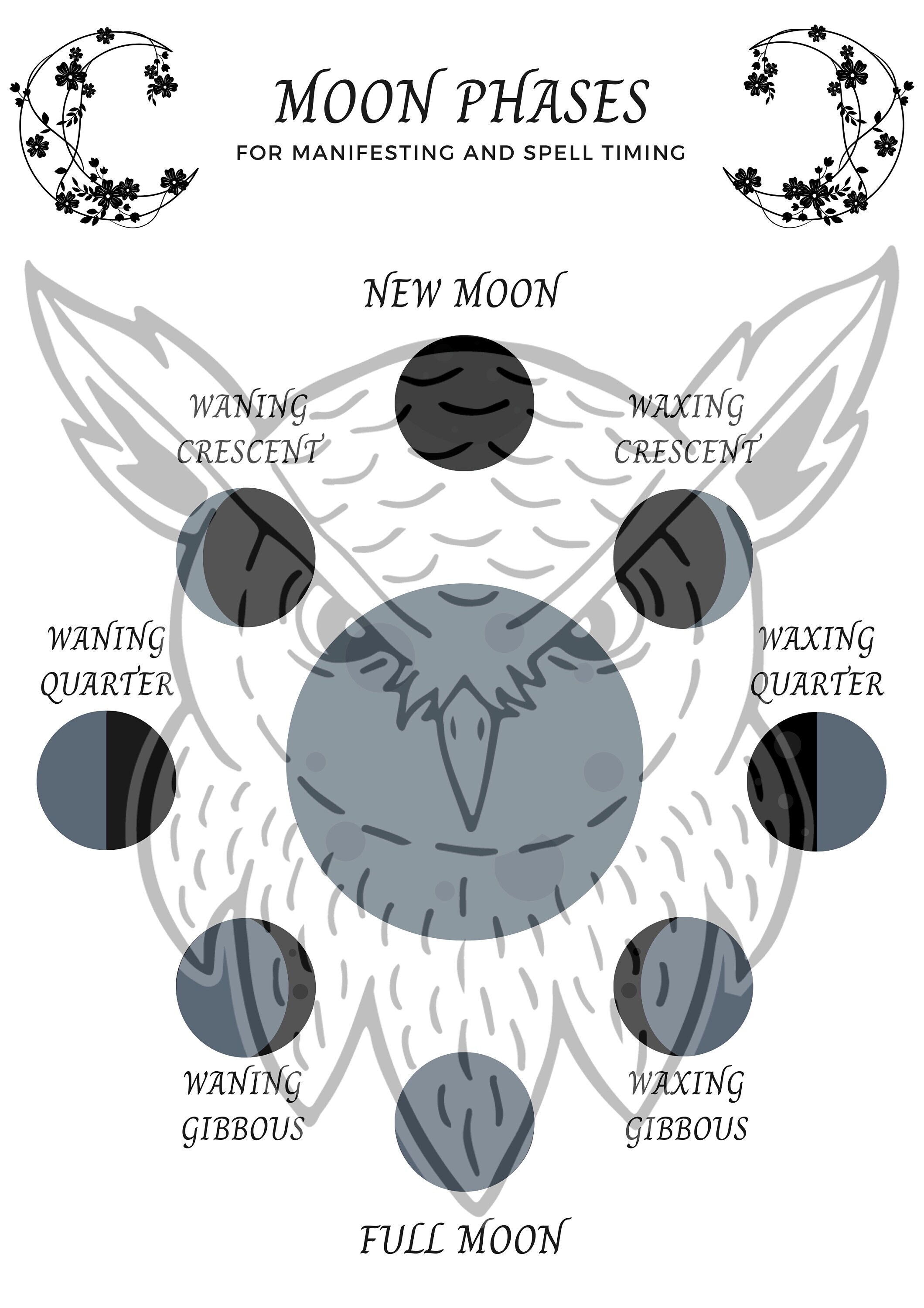 Moon Phases for Manifesting or Spells | Digital Download for Book of ...