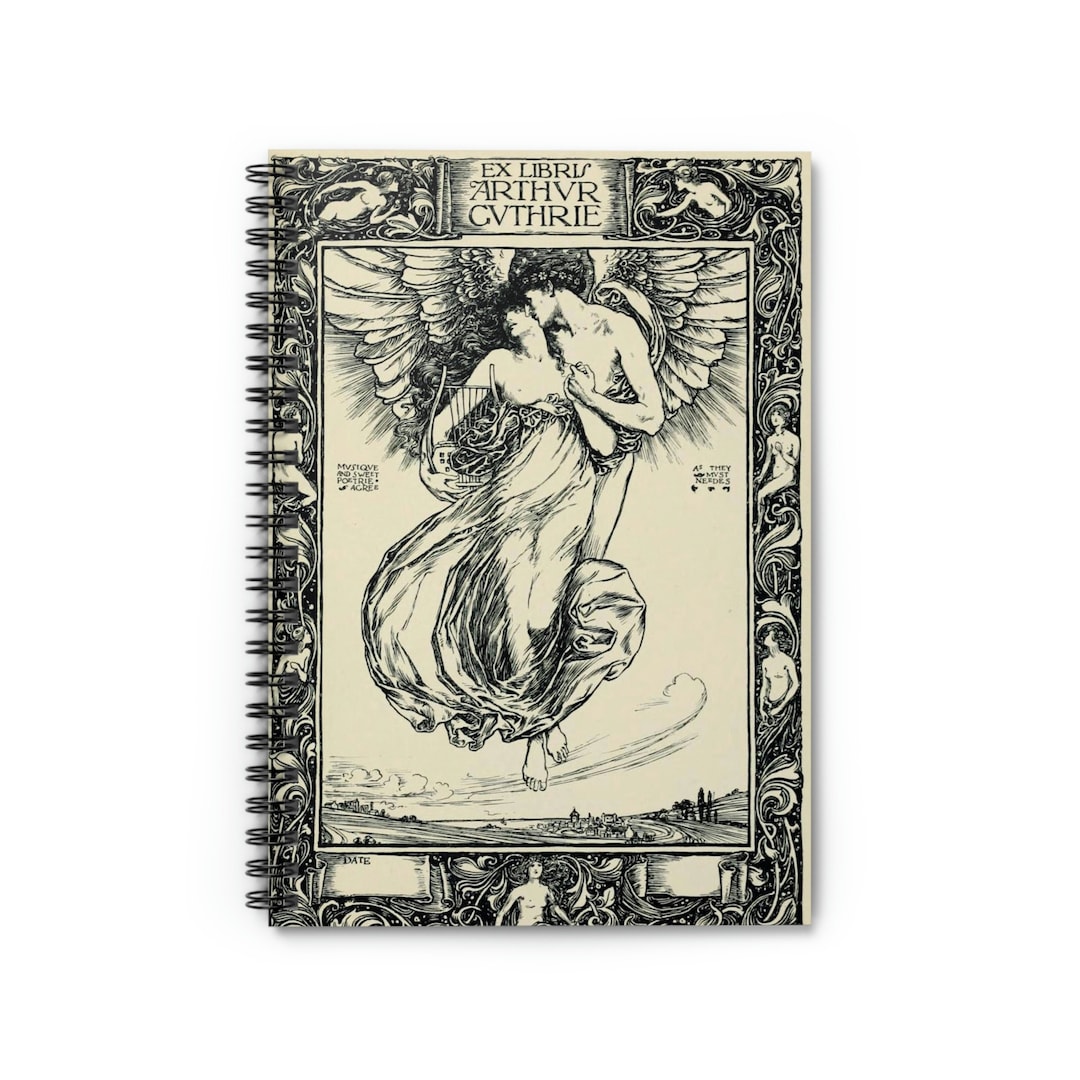 Ex Libris Art Nouveau Spiral Notebook: Henry Ospovat Design - Etsy