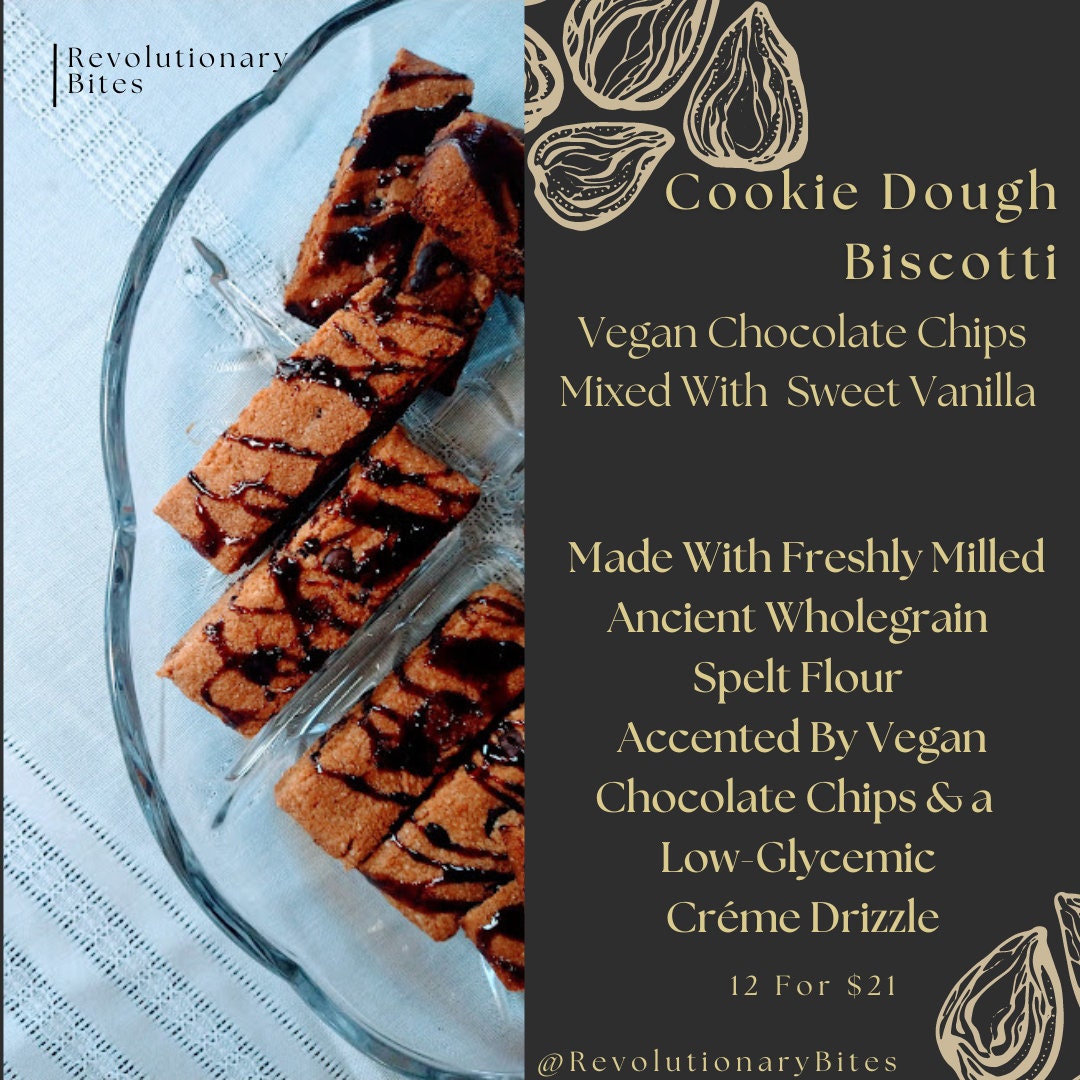 Cookie Dough Biscotti With Low-glycemic Coconut Sugar Cream Drizzle ...