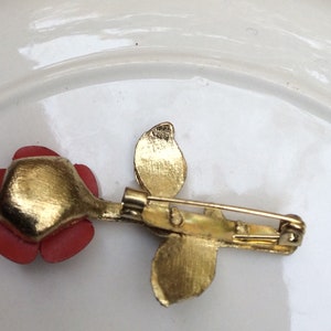 Vintage Single Stem Red Rose Brooch, Valentines Day Gifts for Her ...