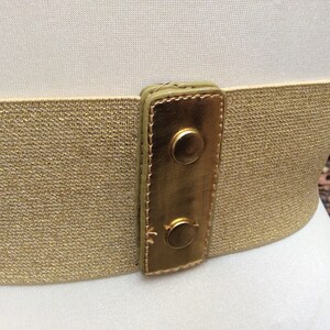 Vintage Wide Gold Belt Metallic Stretch Cinch Holiday Party Dance ...