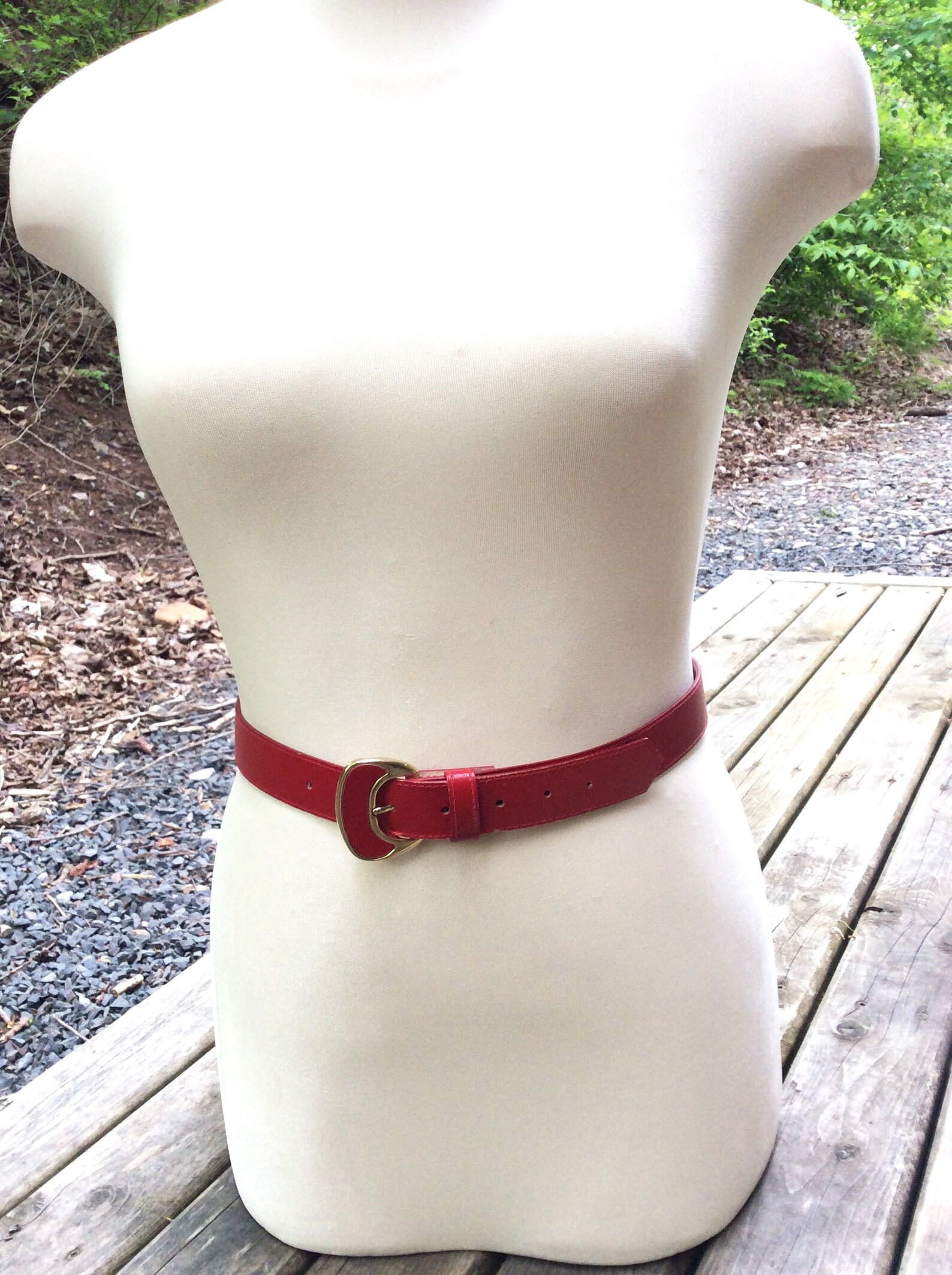Vintage Women's Designer Red Leather Belt, 1980s Ceinture Canada ...