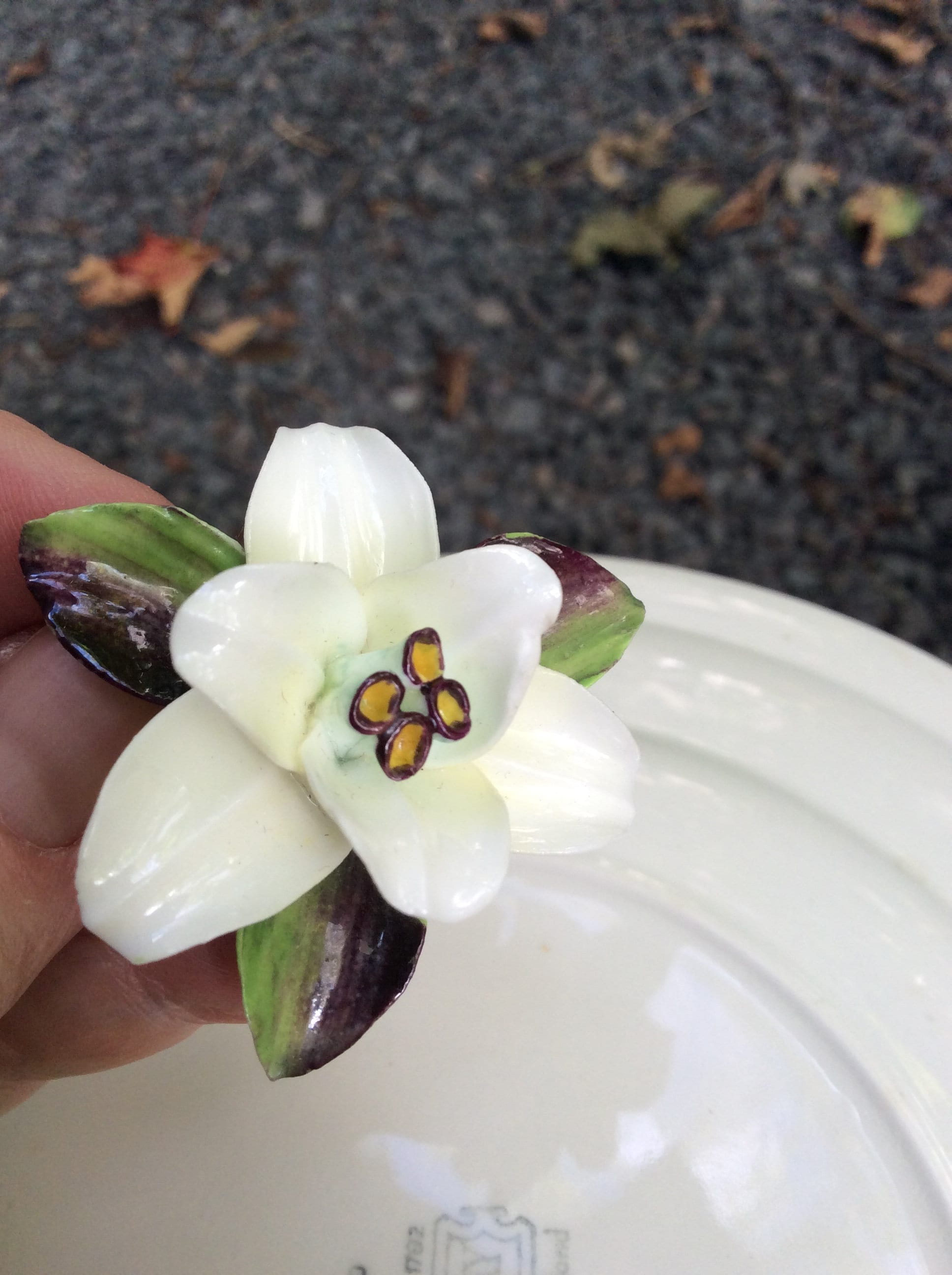 Vintage CARA 3D Brooch Bone China Staffordshire England Apple Cherry ...