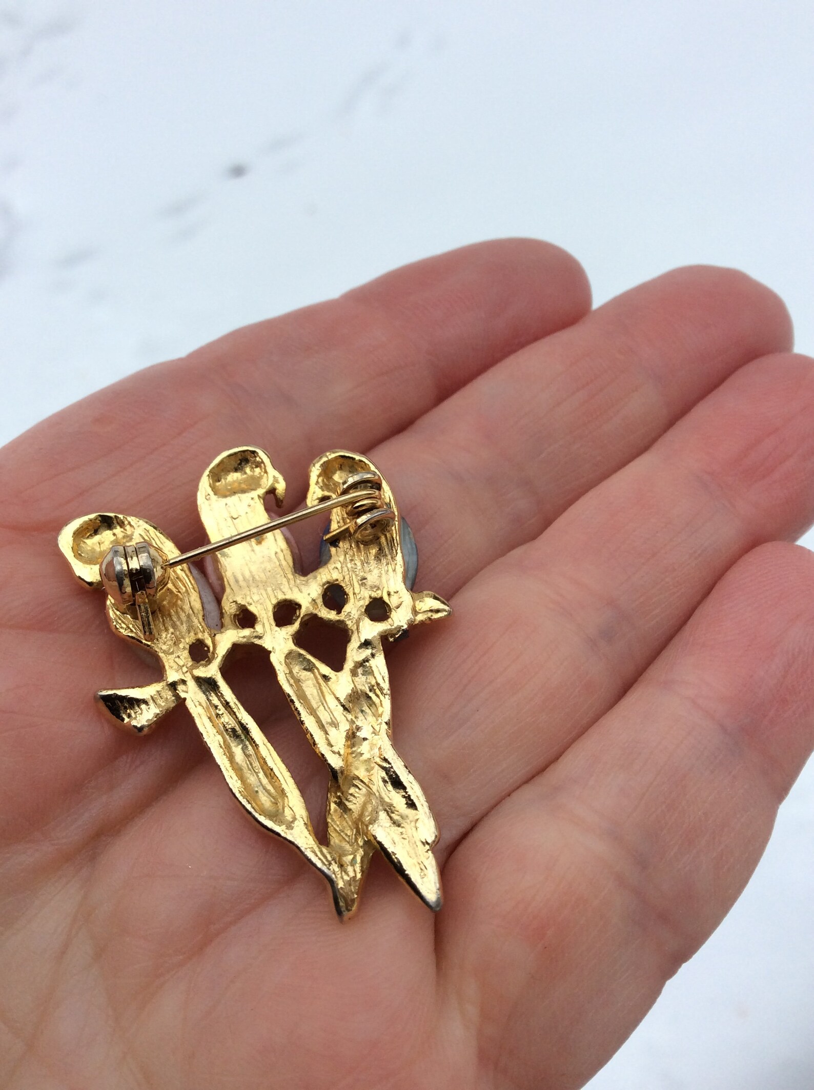 Vintage Exotic Birds Brooch Jewelry Tropical Parrots Cabochon Pin Jelly ...