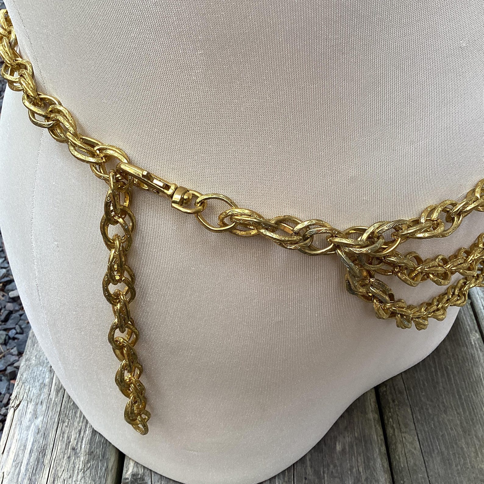 Vintage Multi Strand Belt Belly Dance Gold Chain Link Fashion ...