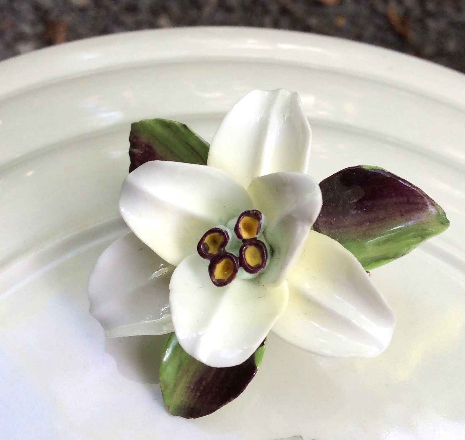 Vintage CARA 3D Brooch Bone China Staffordshire England Apple Cherry ...