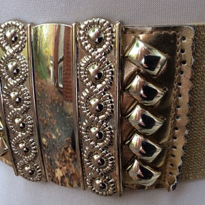 Vintage Wide Gold Belt Metallic Stretch Cinch Holiday Party Dance ...
