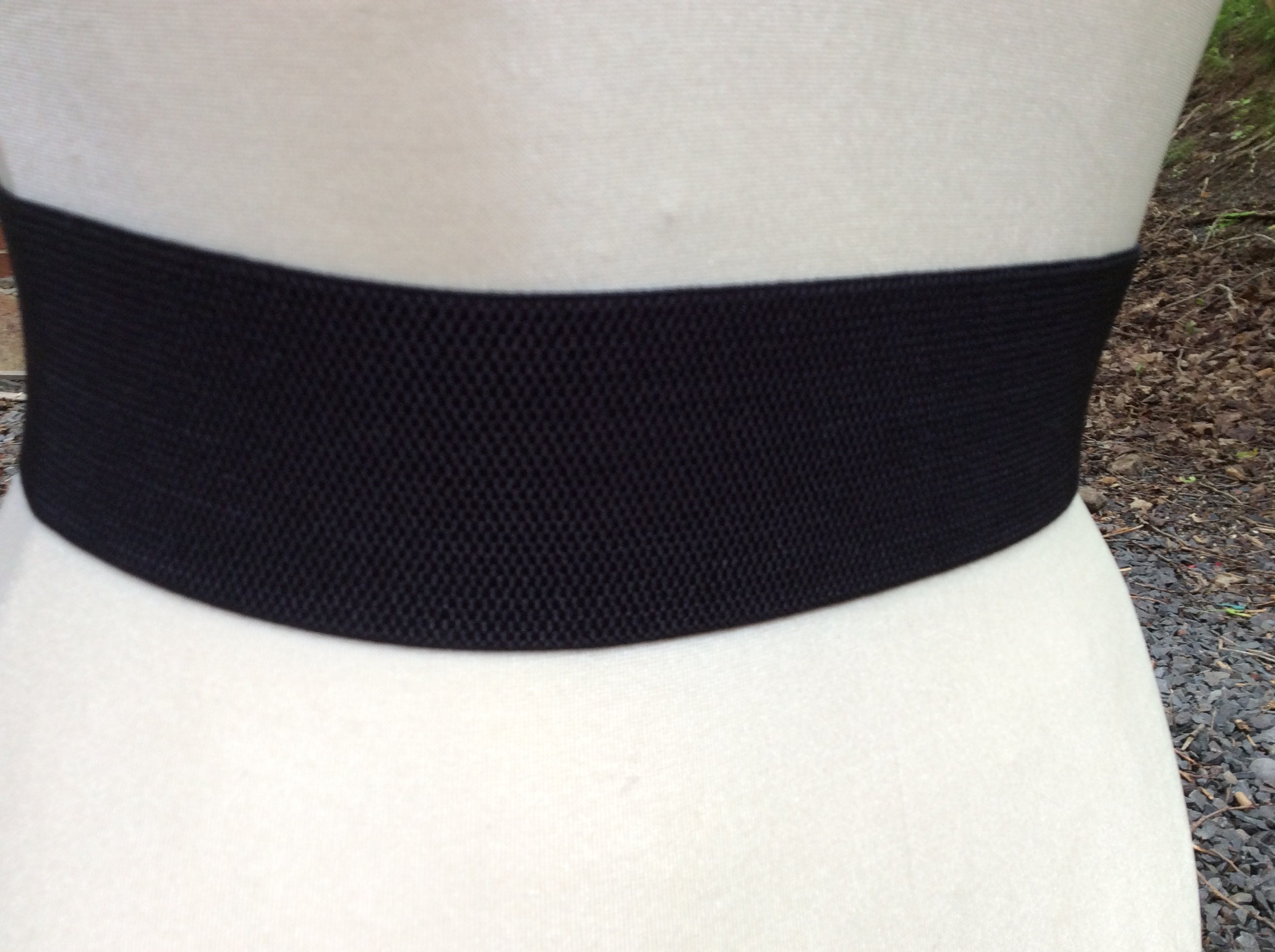 Vintage Women's Wide Black Stretch Rhinestone Belt, Big Fashion ...