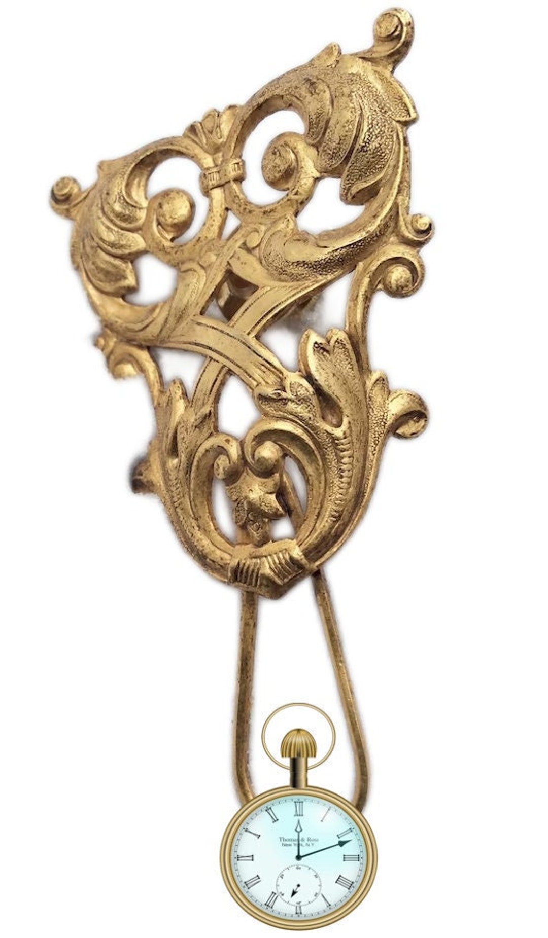 Vintage Victorian Style Gold Tone Filigree Watch Pin Brooch, Ornate ...