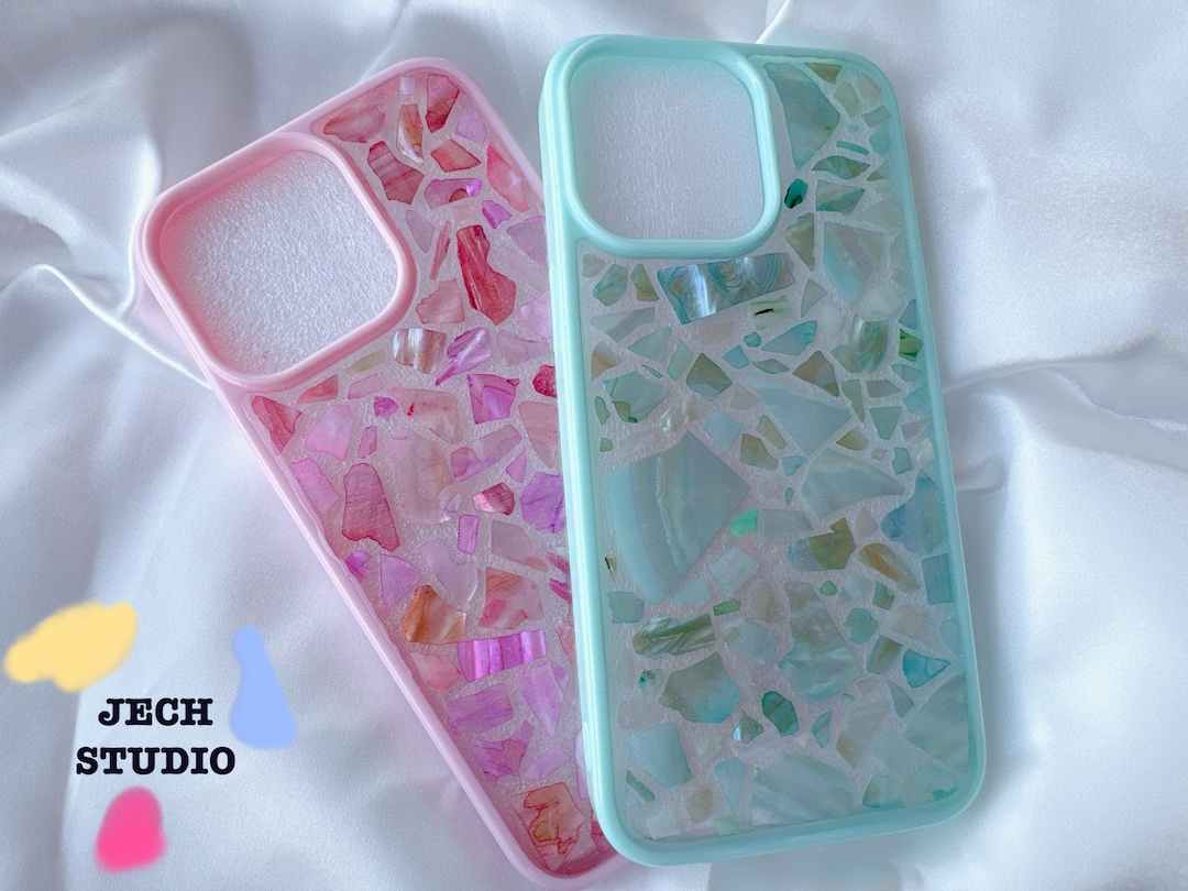 Resin Shell Pieces iPhone Case: Handmade Color Design - Etsy
