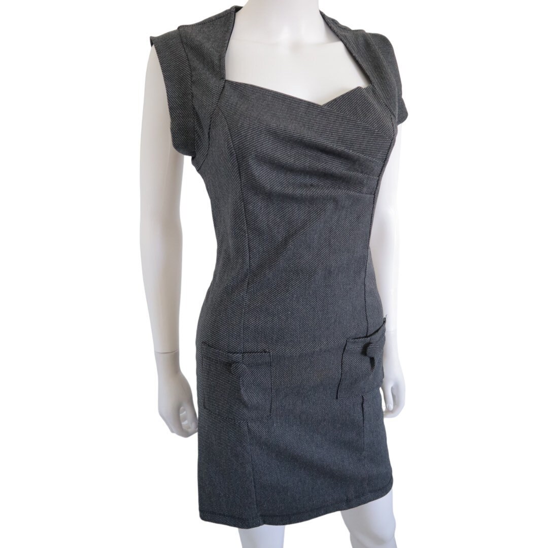 Y2K Secretary Office Style Dark Gray Mini Bodycon Dress XS/S. - Etsy