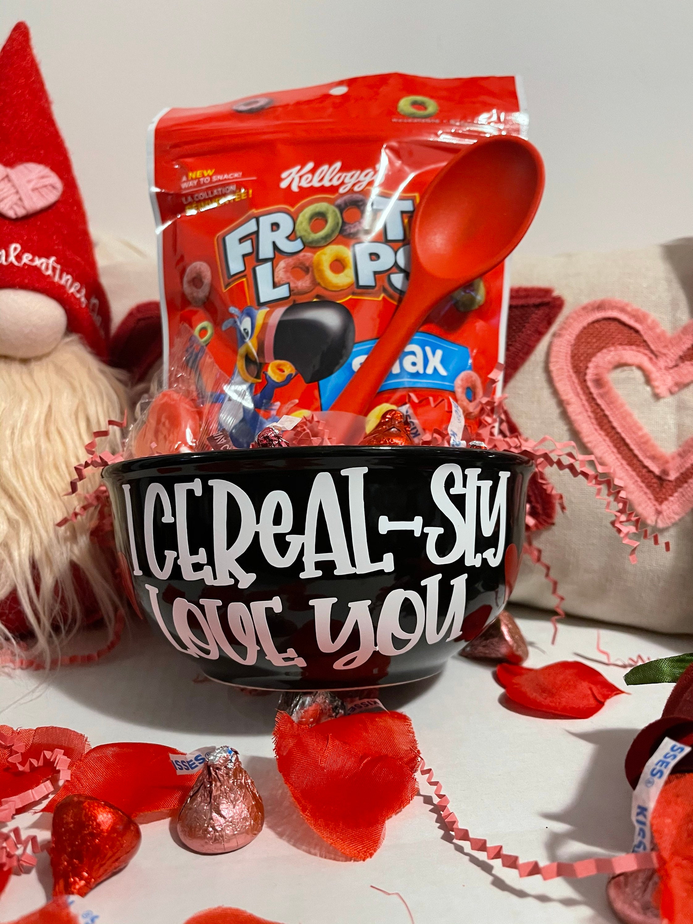 Personalized Valentines Day Cereal Bowls I Cereal-sly Love - Etsy