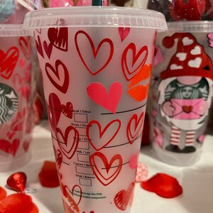 Valentines Day Cold Cup With Hearts - Etsy UK