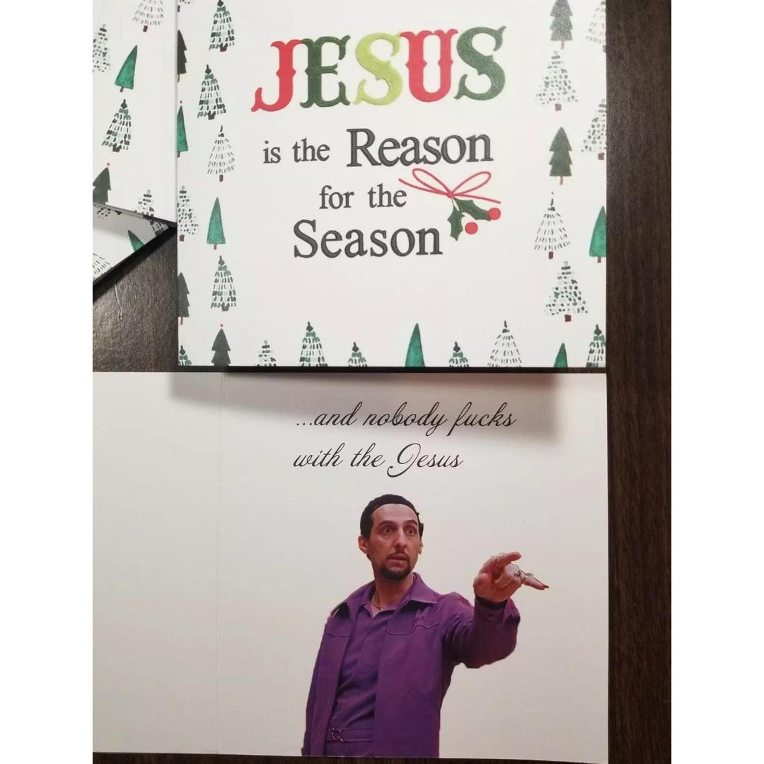 The Big Lebowski Christmas Card Set / 5 Cards + 5 Envelope Jesus Funny ...