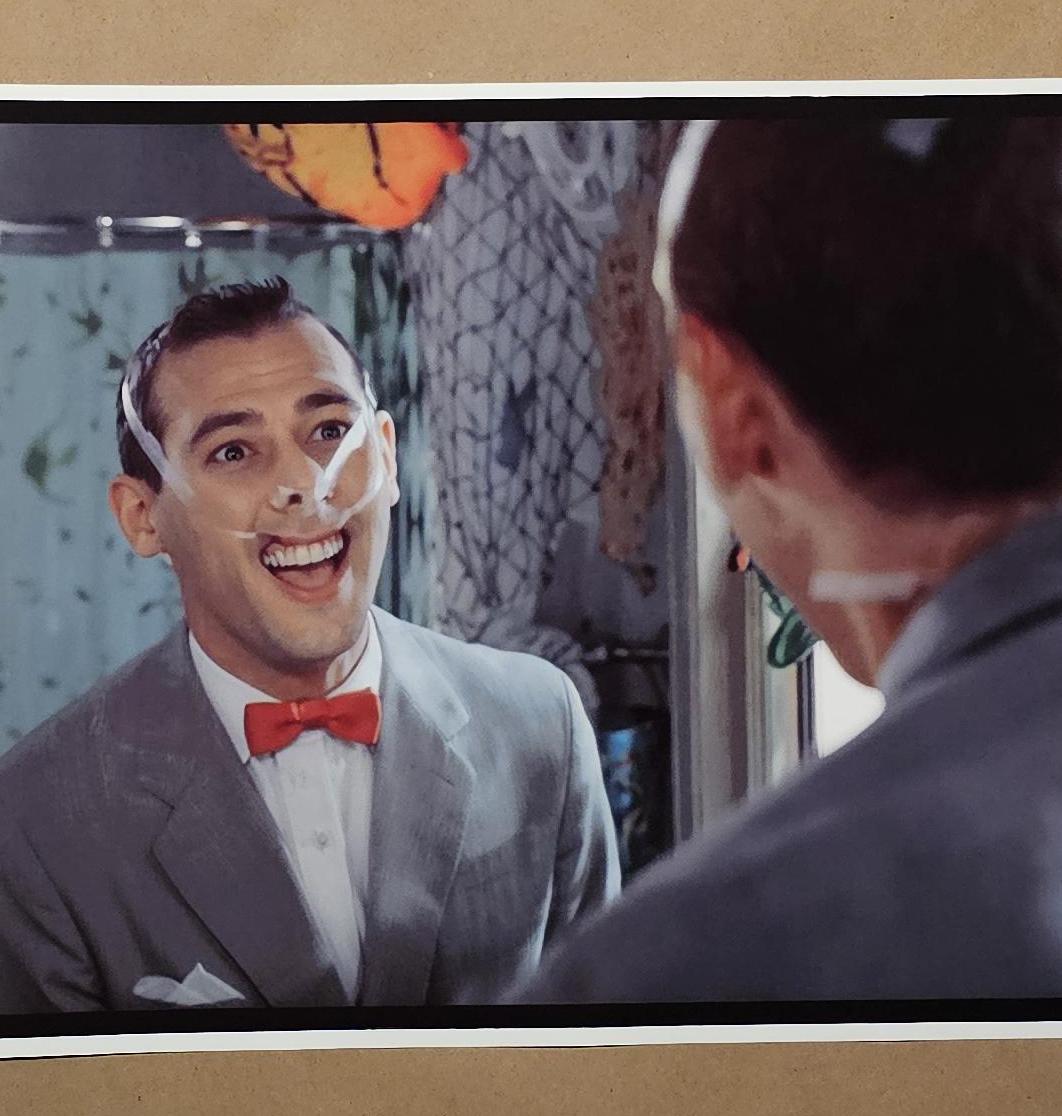 Pee Wee's Big Adventure Movie Scene Print Bathroom Face Tape Mirror Pee ...