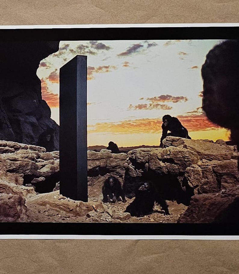 2001 A Space Odyssey 12"x24" Poster Movie Scene Dawn of Man Ape ...