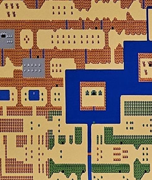 Zelda Map Classic NES 12" X 24" the Legend of Zelda Nintendo Link World ...