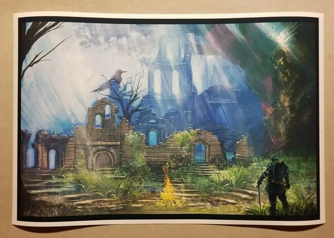 Dark Souls Firelink Shrine Poster Video Game Landscape Dark Souls Elden ...