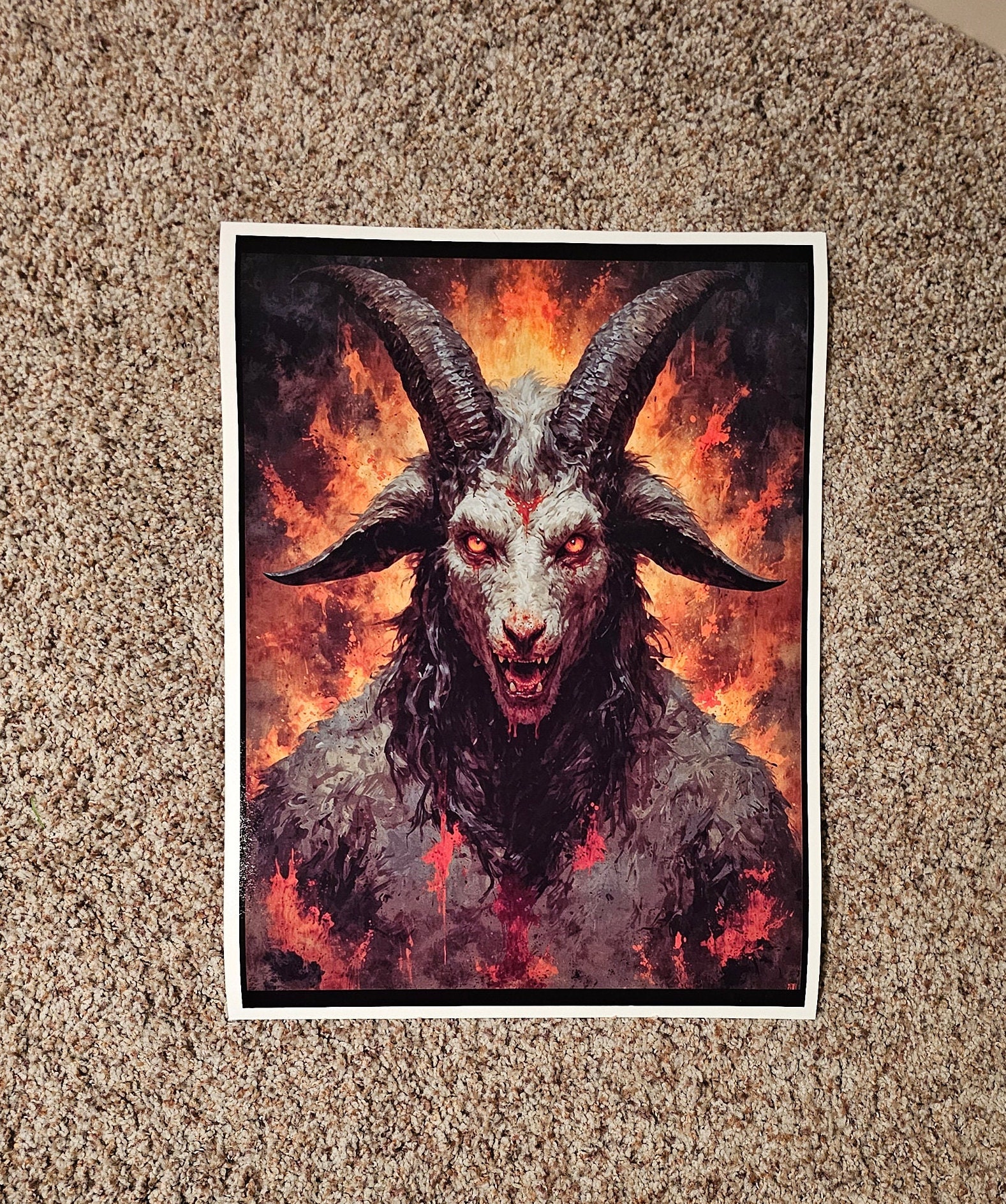 Baphomet Satan Devil Goat Poster Occult Dark Souls Game Room Man Cave ...
