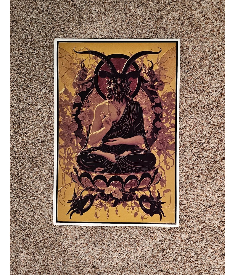 Baphomet Buddha Poster 12 X 18 Satanic Jesus Buddha Athiest Halloween ...
