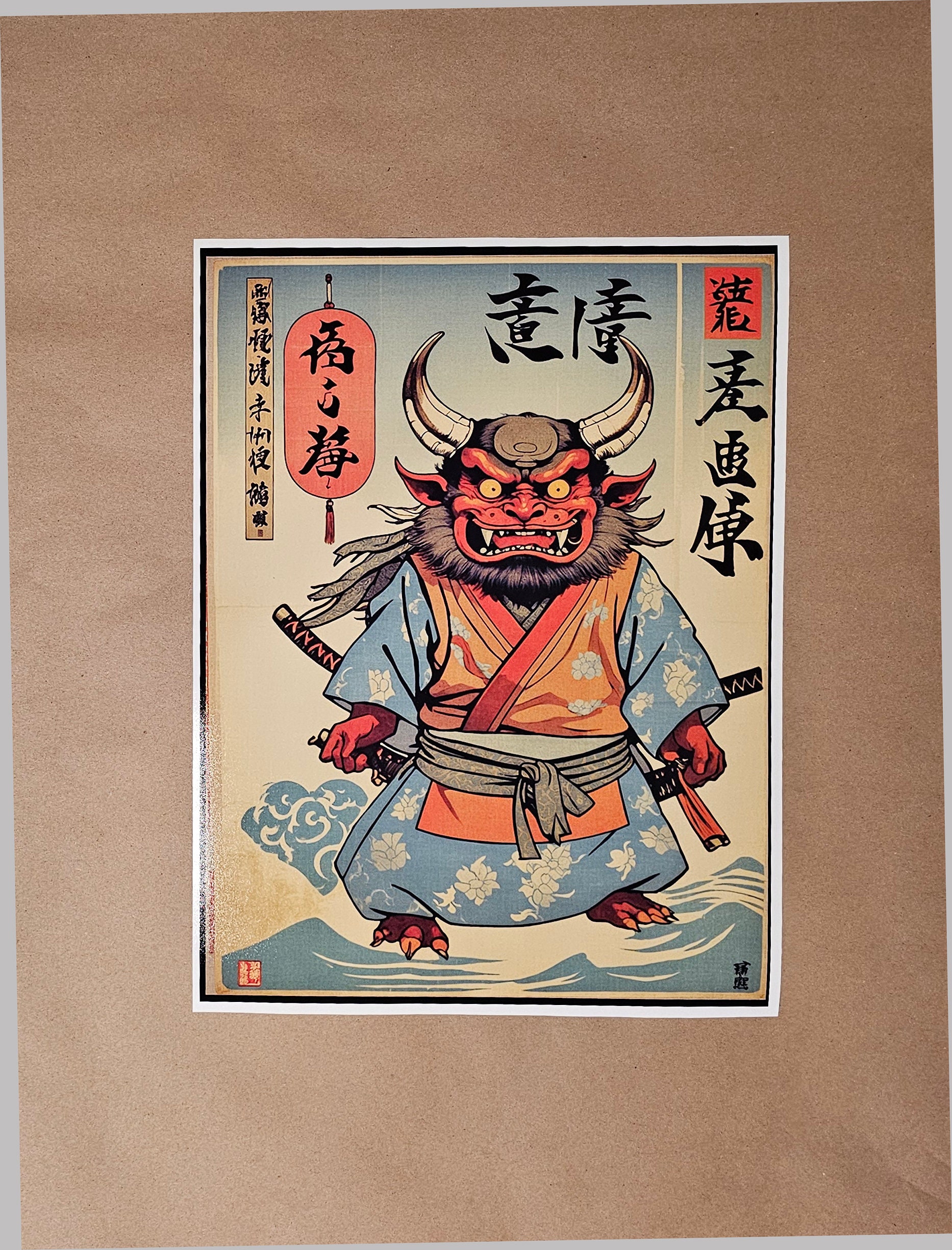 Japanese Edo Yokai Demon Poster Oriental Print Sekiro Nioh Game Room ...