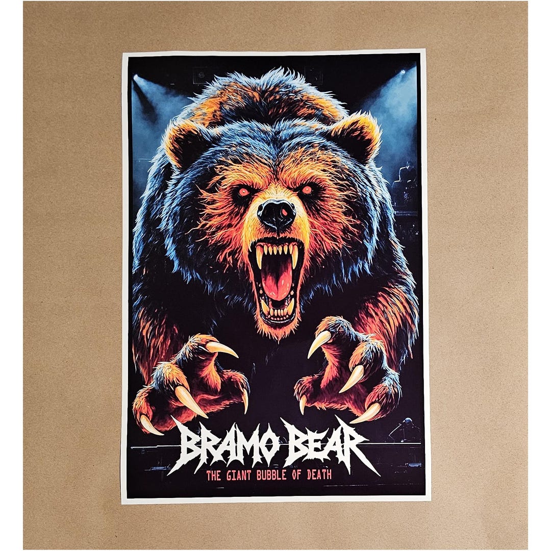 Bramo Bear Doom Metal Band Cover Art Poster - the Giant Bubble of Death ...
