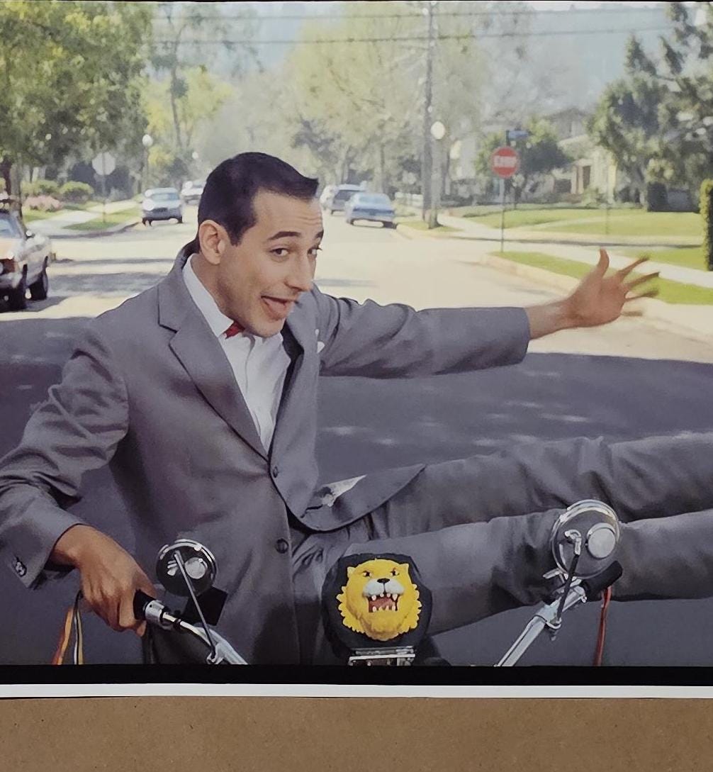 Pee Wee's Big Adventure Movie Scene Print Bicycle Stunt Lion Fun Pee ...