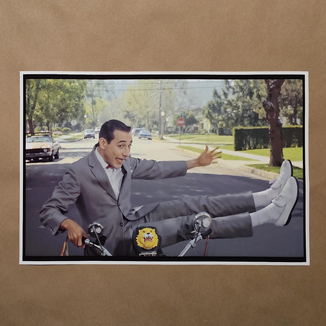 Pee Wee's Big Adventure Movie Scene Print Bicycle Stunt Lion Fun Pee ...
