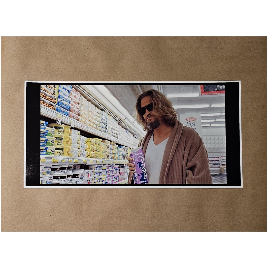 The Big Lebowski Movie Scene Print Poster 12" X 24" Milk Half Ralphs ...