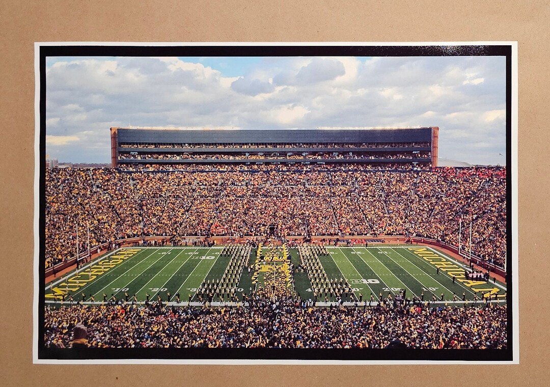 Michigan University Poster Stadium Wolverines College Football BIG ...