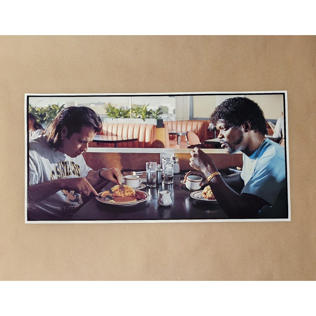 Pulp Fiction Movie Poster 12" X 24" Breakfast Coffee Restaurant Bar ...