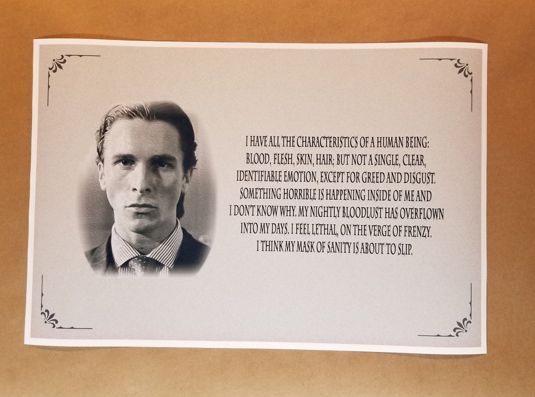 American Psycho Poster – Patrick Bateman Quote Art Print (12x18) - Etsy