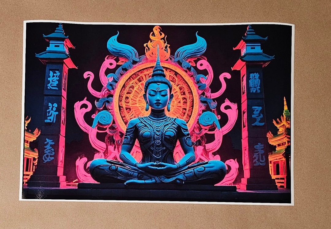 Neon Buddha Poster 12" X 18" Thailand Asian Oriental - High Qualty ...