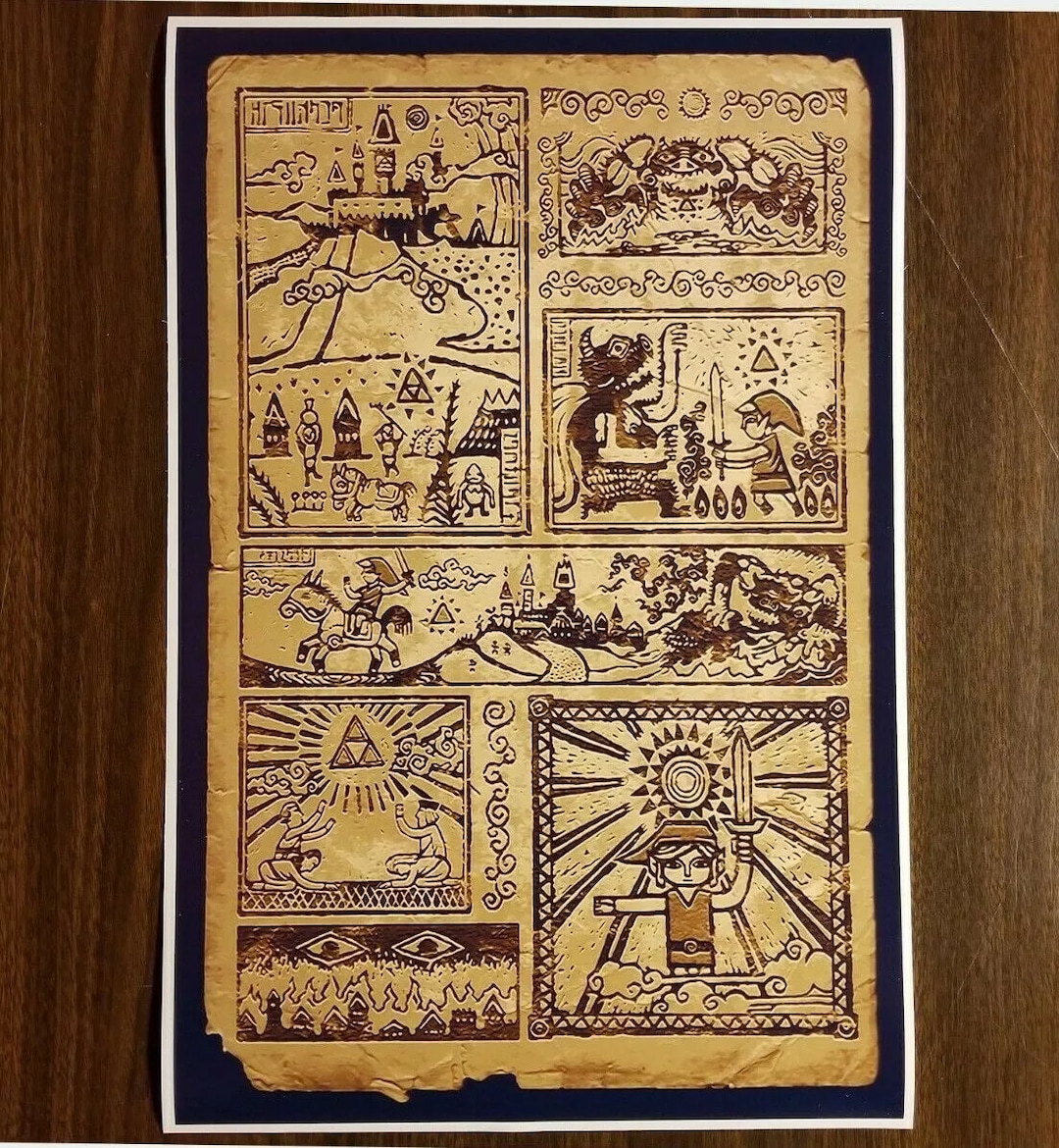 Zelda the Wind Waker Story Scroll Poster Print Nintendo Classic Wii ...