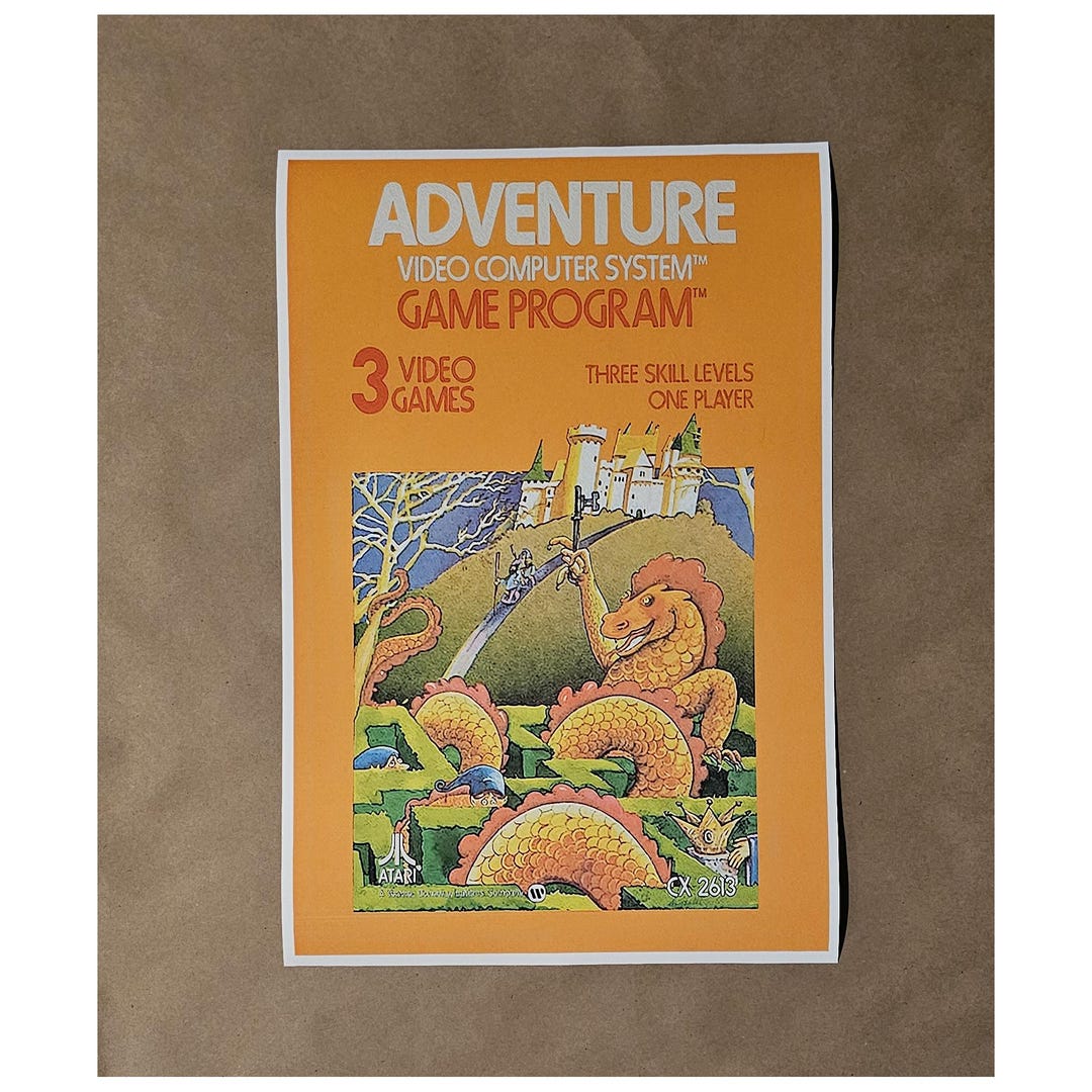 Atari Adventure Game Art Print - RPG Castle Dragon Role Playing Dungeon ...