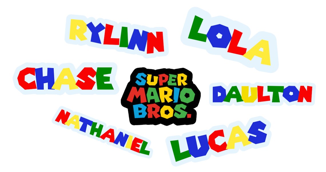 Super Mario Custom Vinyl 11 Sticker Party Packs Party - Etsy