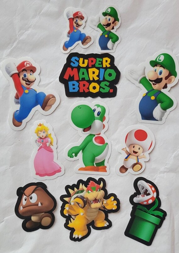 Super Mario Custom Vinyl 11 Sticker Party Packs Party - Etsy
