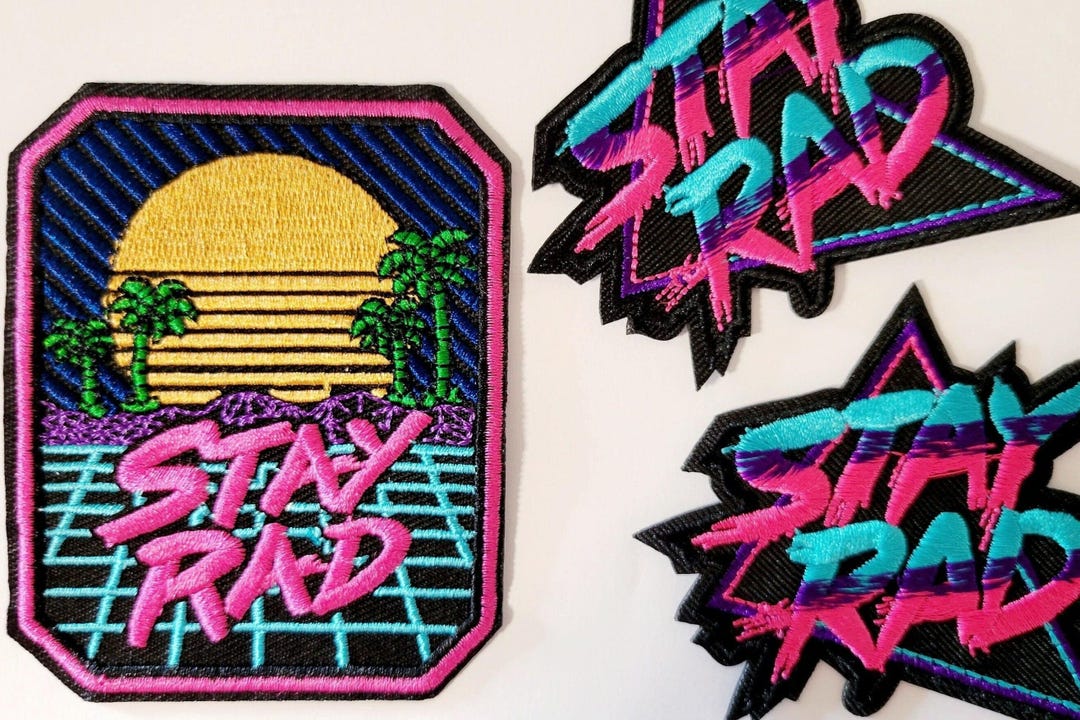 STAY RAD | SURF Iron on Patches! Retro, Old School, 90s, Vice City ...