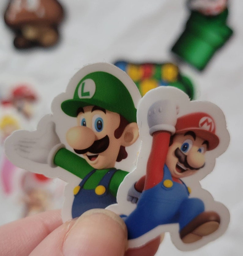 Super Mario Custom Vinyl 11 Sticker Party Packs Party - Etsy