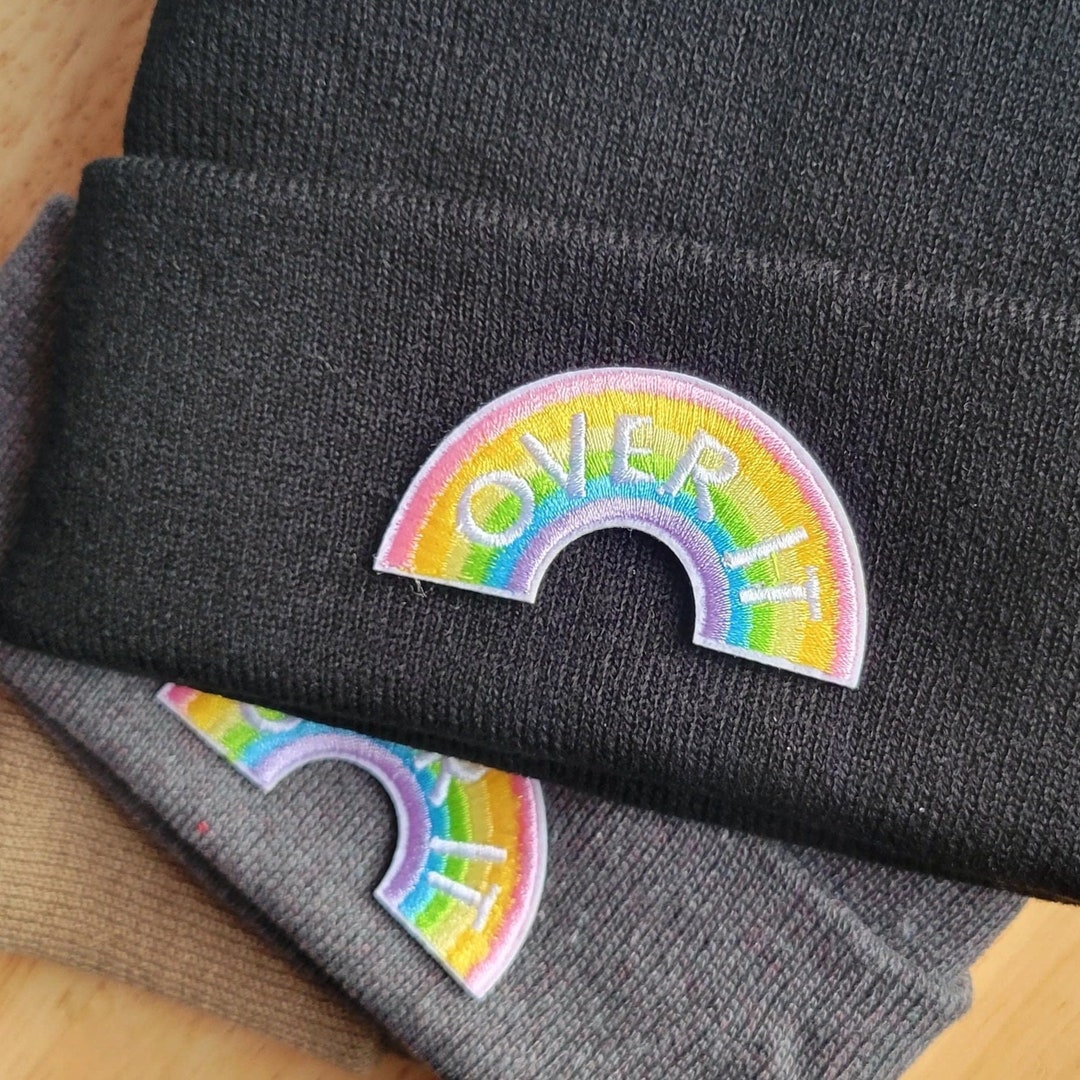 OVER IT! Iron-on Patches, Rude Sarcastic Funny Beanies, Great Gift Idea ...