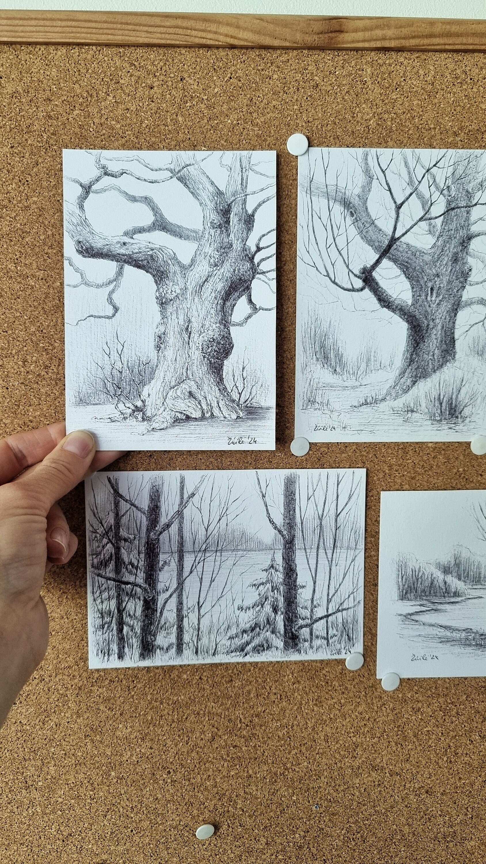 Oak Tree Still Life Painting on Paper Tree of Life Original Ink Drawing ...