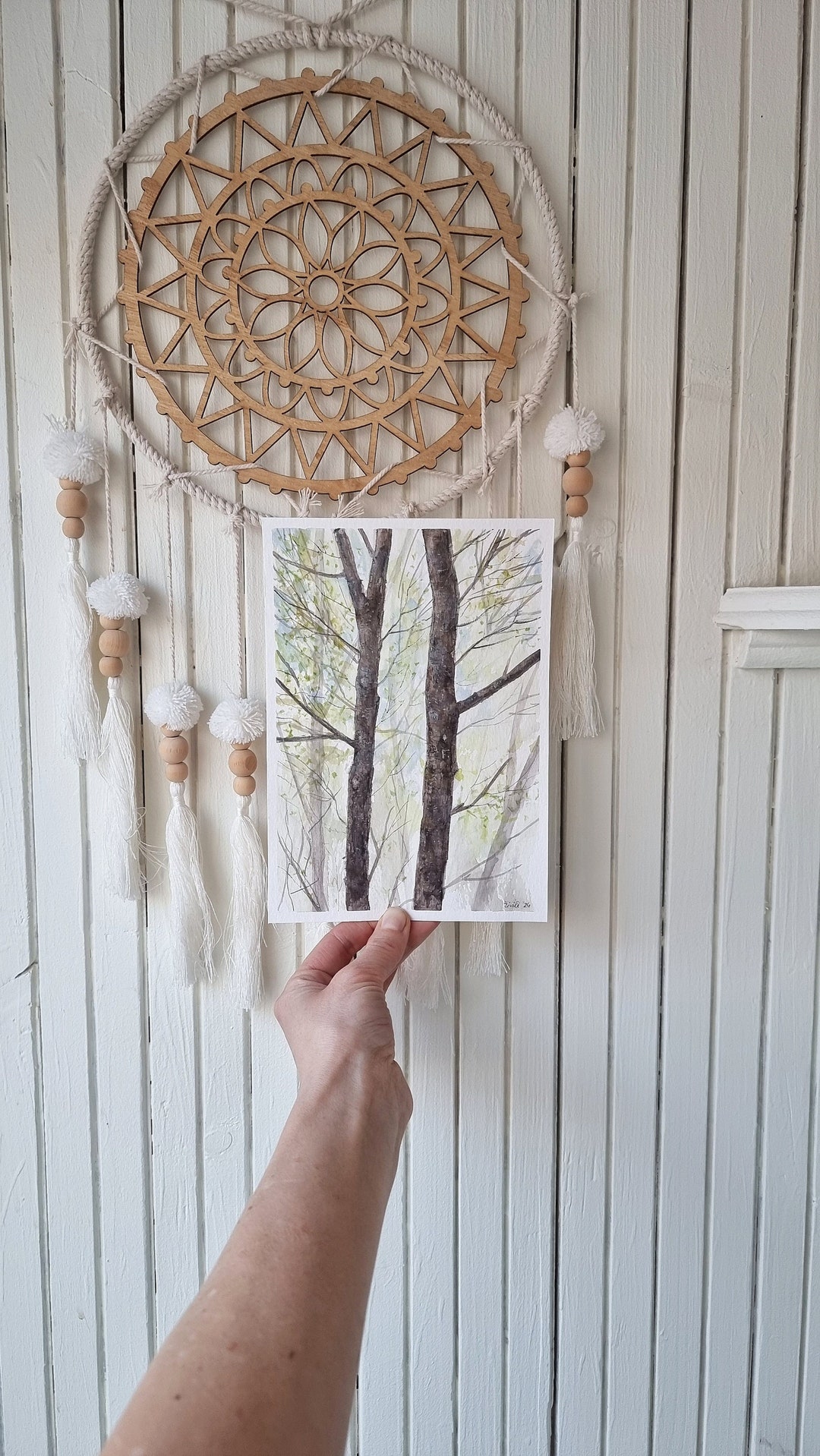 Spring Trees Forest Watercolor Painting, Landscape One of a Kind ...