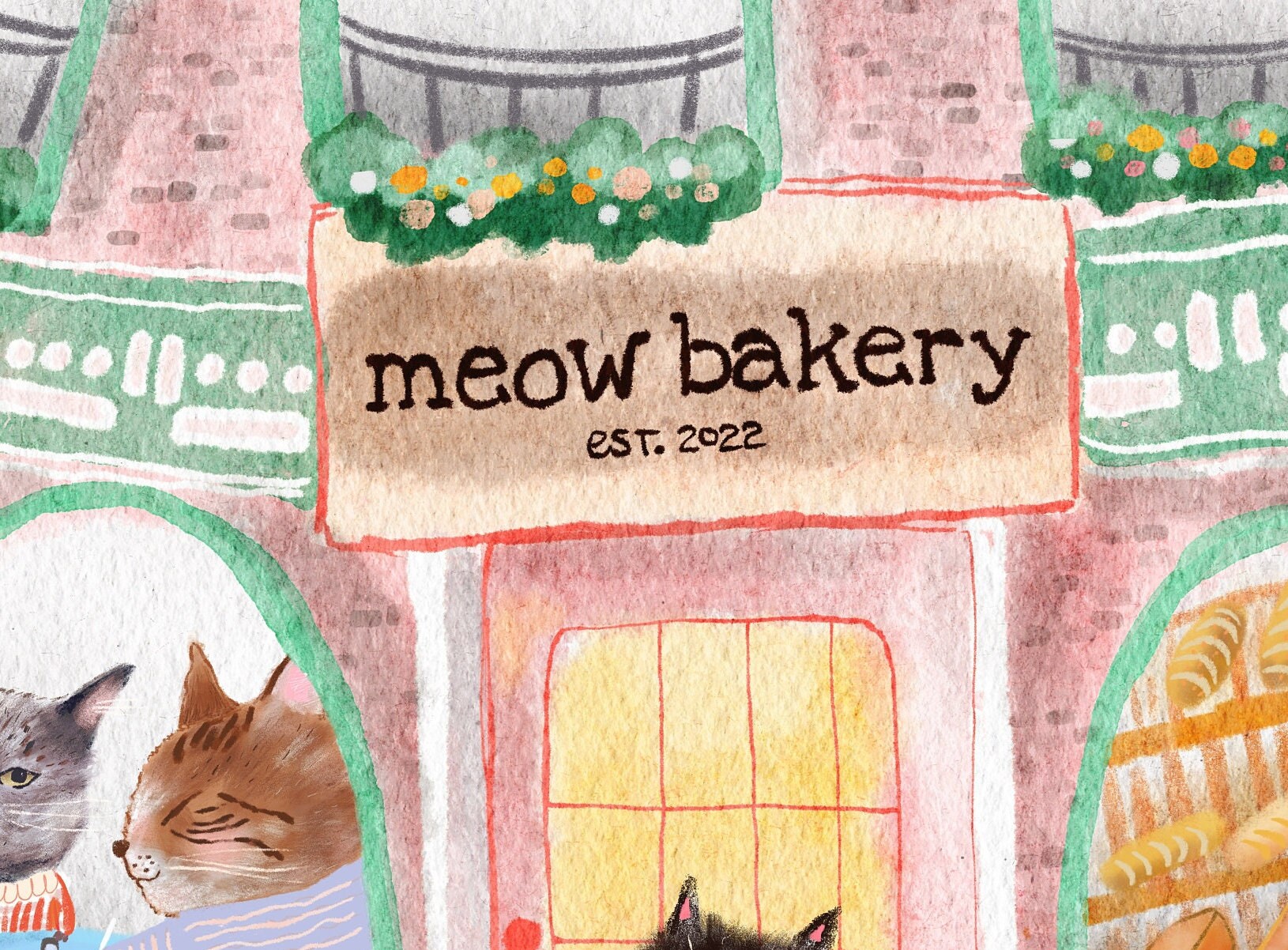 Meow Bakery (friendship, Summer Vibe, Caturday Morning, French Café ...
