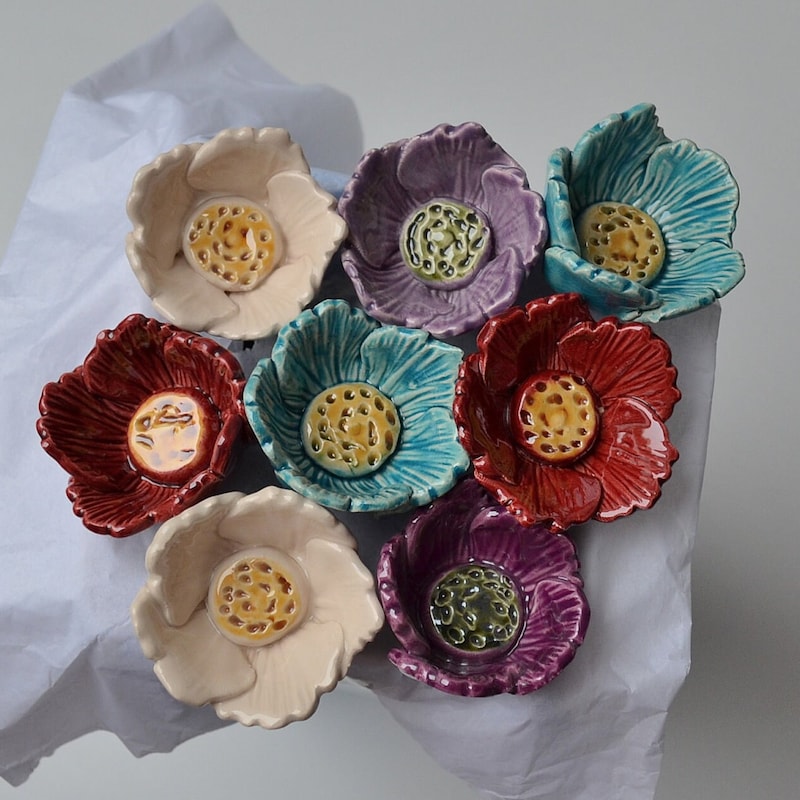 Ceramic Garden Flowers - Etsy