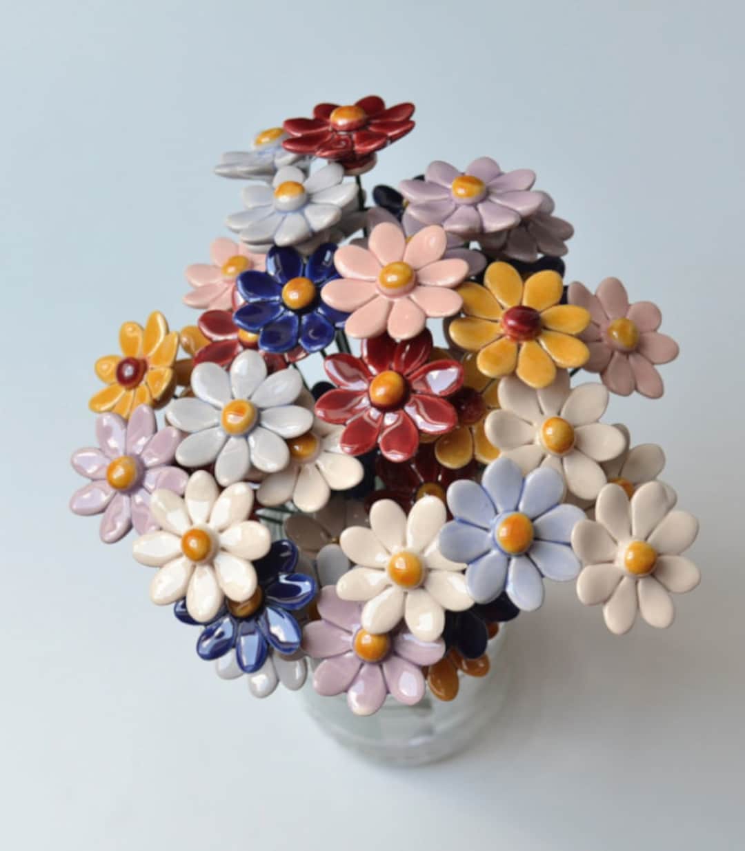Daisy Flower: Colorful Handmade Ceramic Home Decor - Etsy