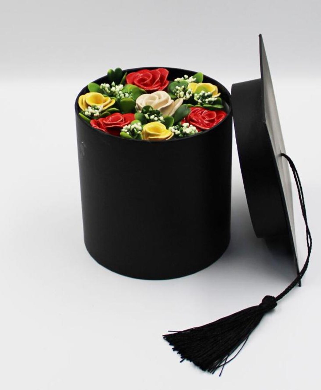 Graduation Flower Box, Handmade Ceramic Rose Flower Bouquet - Etsy