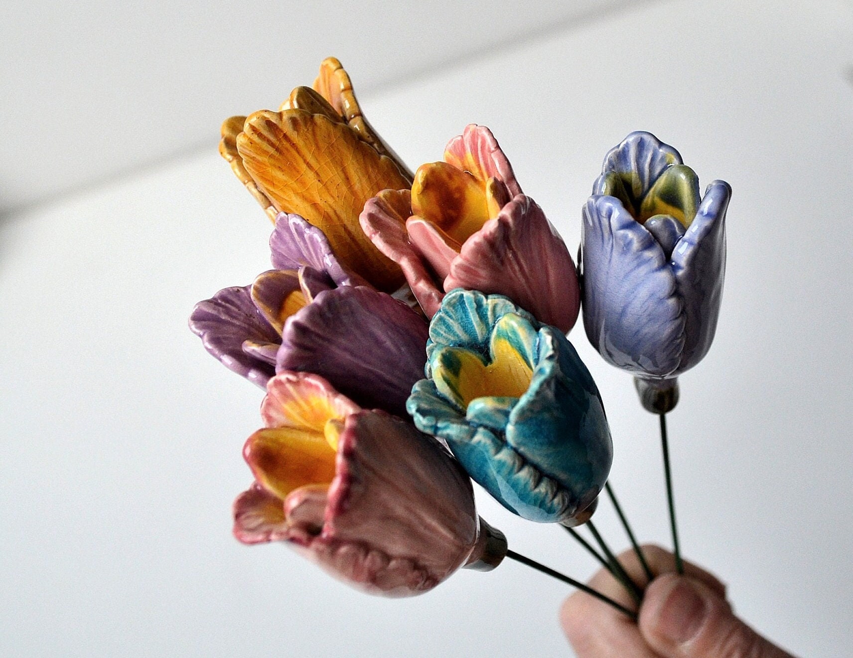 Handmade Ceramic Tulip Big Size Ceramic Flower - Etsy